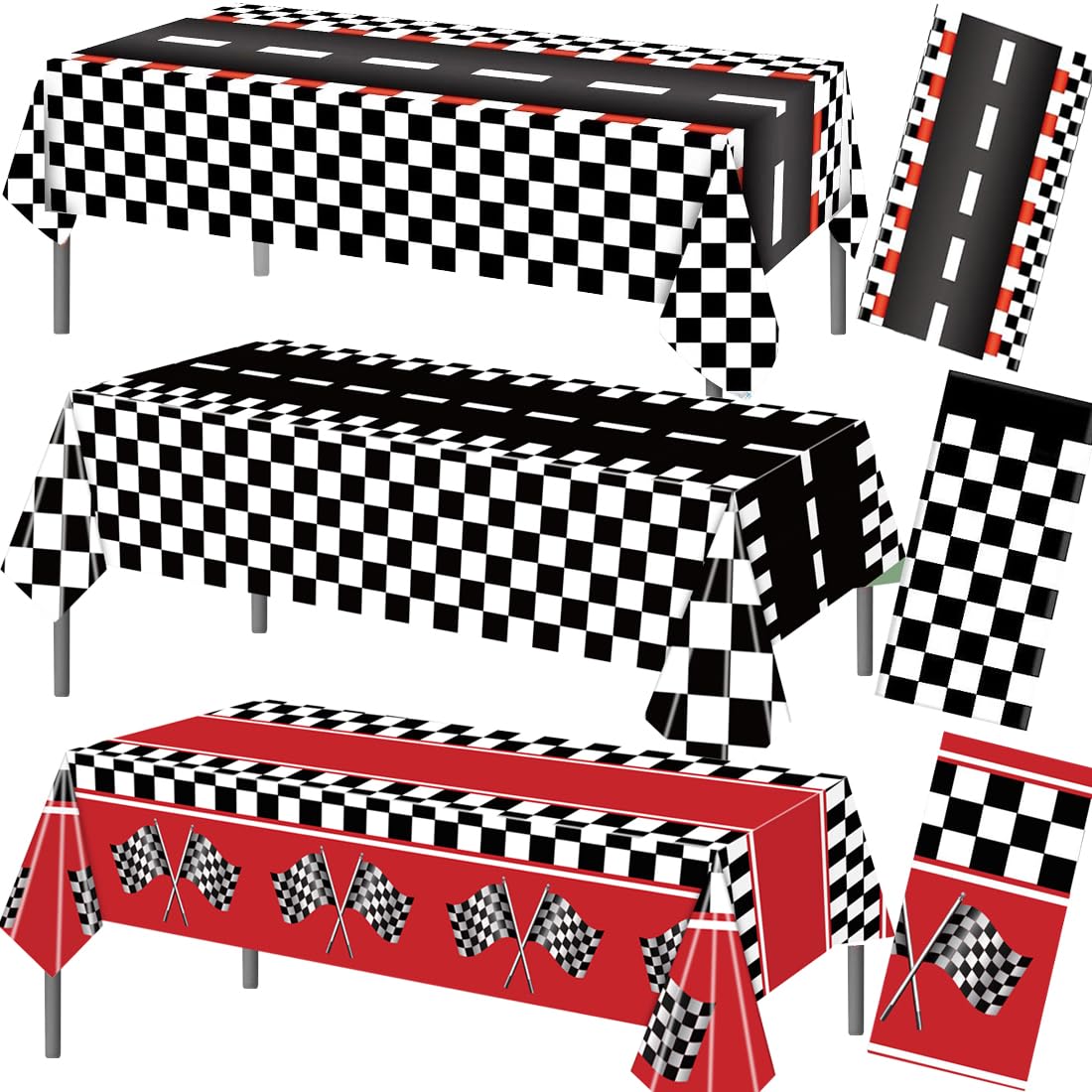 Amazon.com: 3Pcs Racing Car Plastic Tablecloths, Race Car Birthday ...