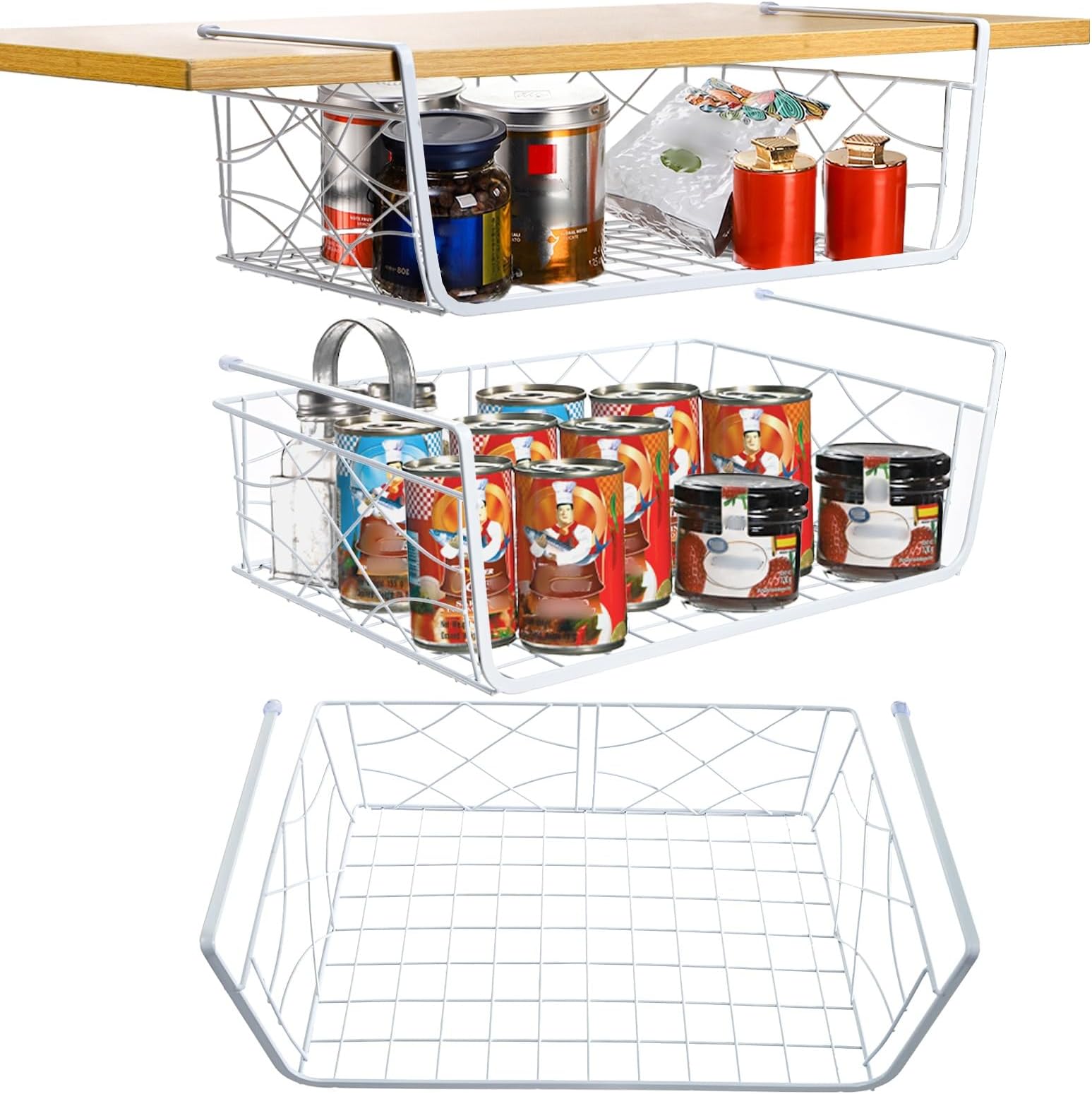 Amazon.com: ASTOTSELL Under Shelf Storage Basket, 2-Pack Under Shelf ...