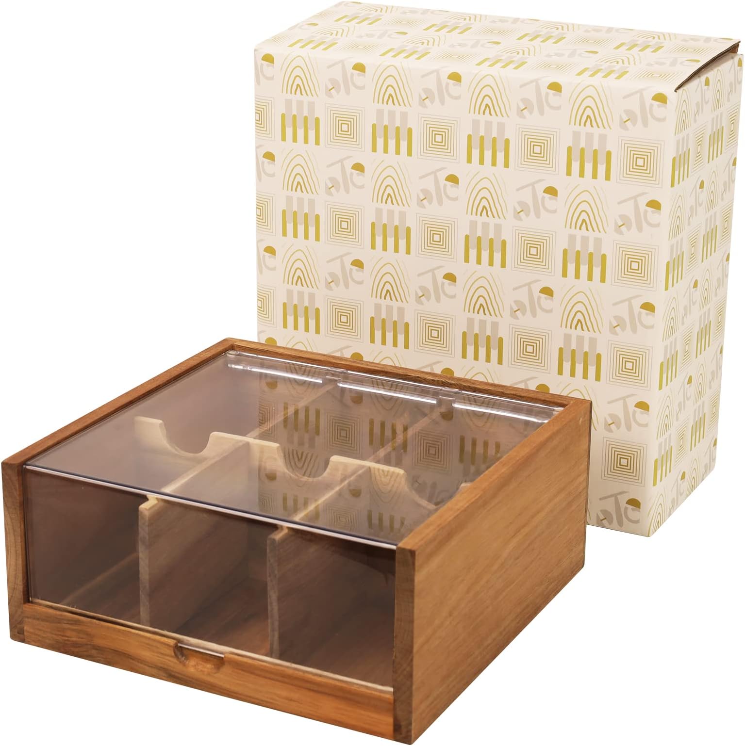 Amazon.com: Ll.TOPWP Wood Tea Box Organizer 12-Compartment,Multi ...