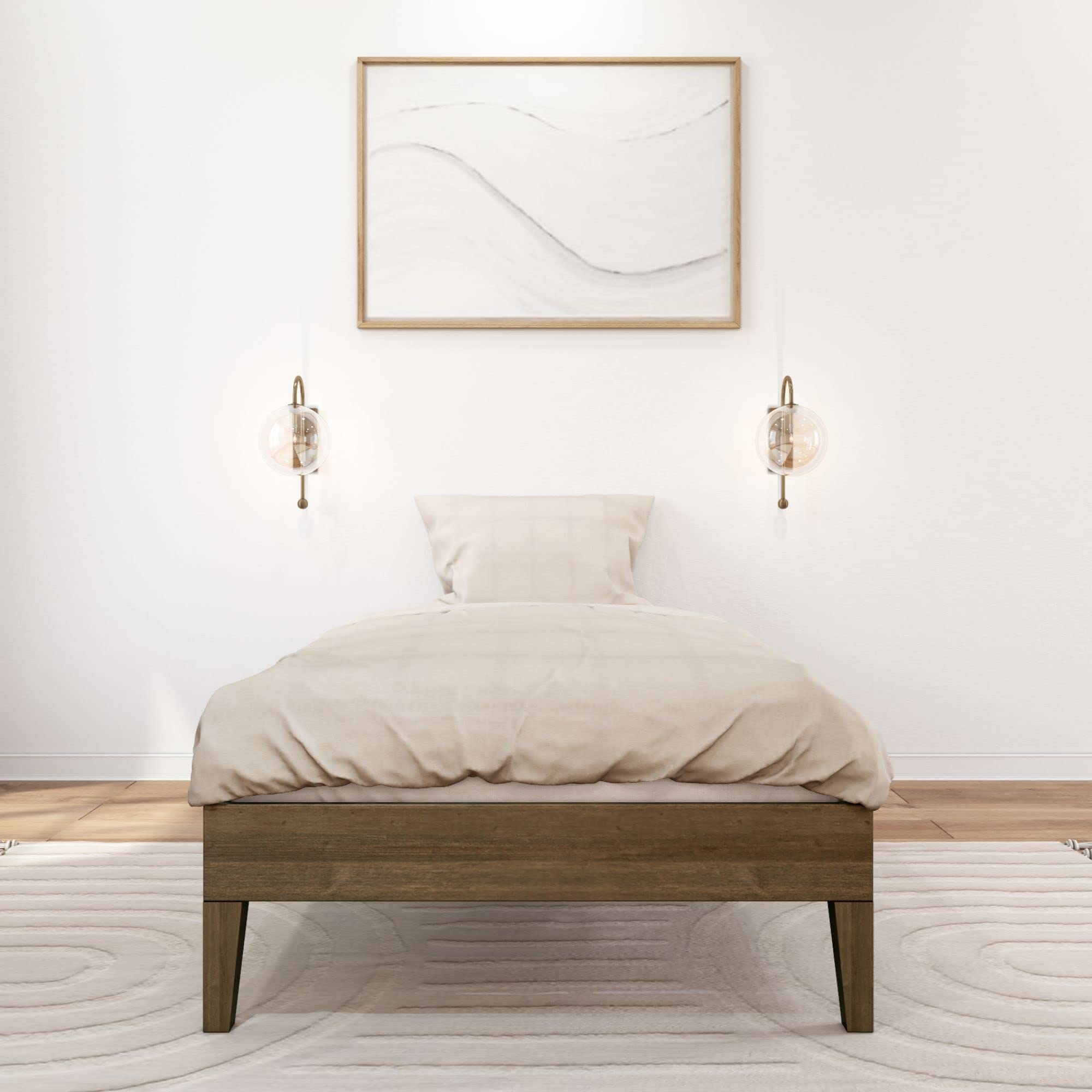 Wooden Beam Platform Bed Nbrnv04 +solid Hardwood Platform Bed With