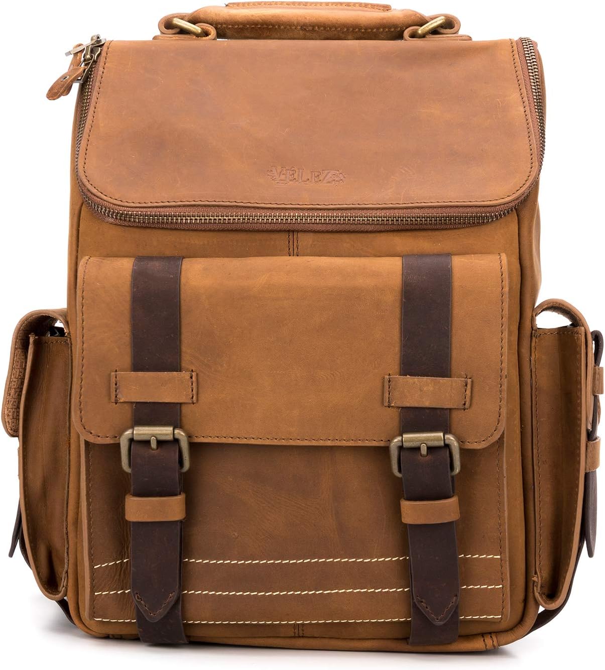 Amazon.com: VELEZ Small Leather Backpack for Women Archaeology - Women ...