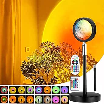 Sunset Lamp, Sun Lamp with USB, 24 Colors 4 Dynamic Modes Two Remote ...