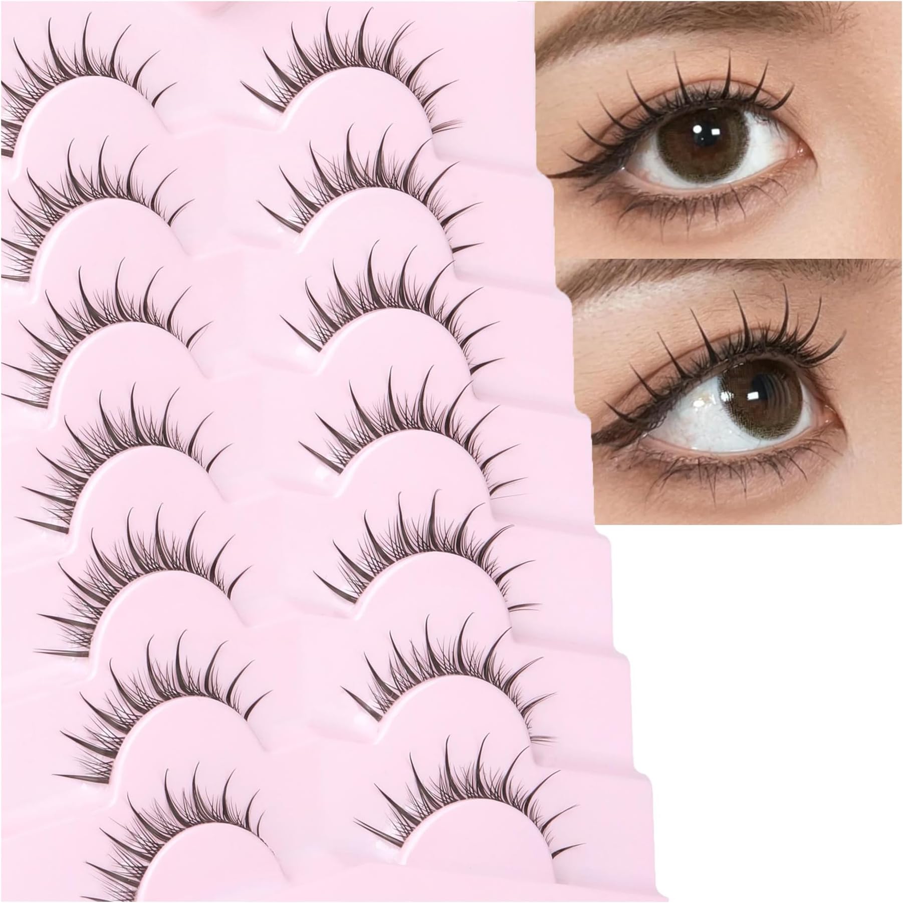 Amazon.com: Manga Lashes Anime False Eyelashes Wispy Natural Lashes ...