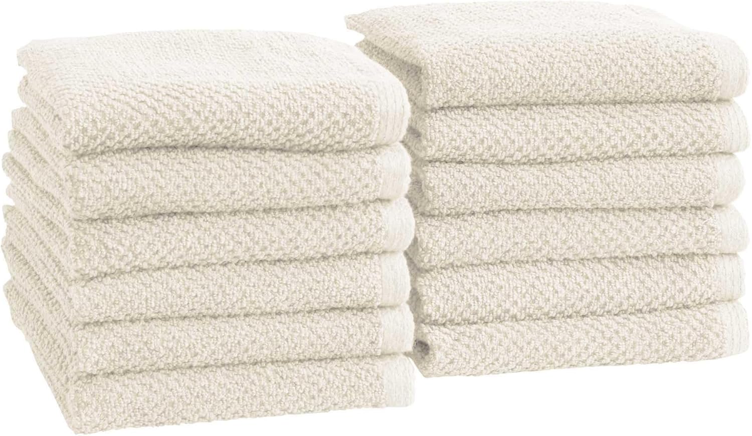 Amazon.com: Great Bay Home Ivory Washcloth- 100% Cotton 12-Pack 13x13 ...
