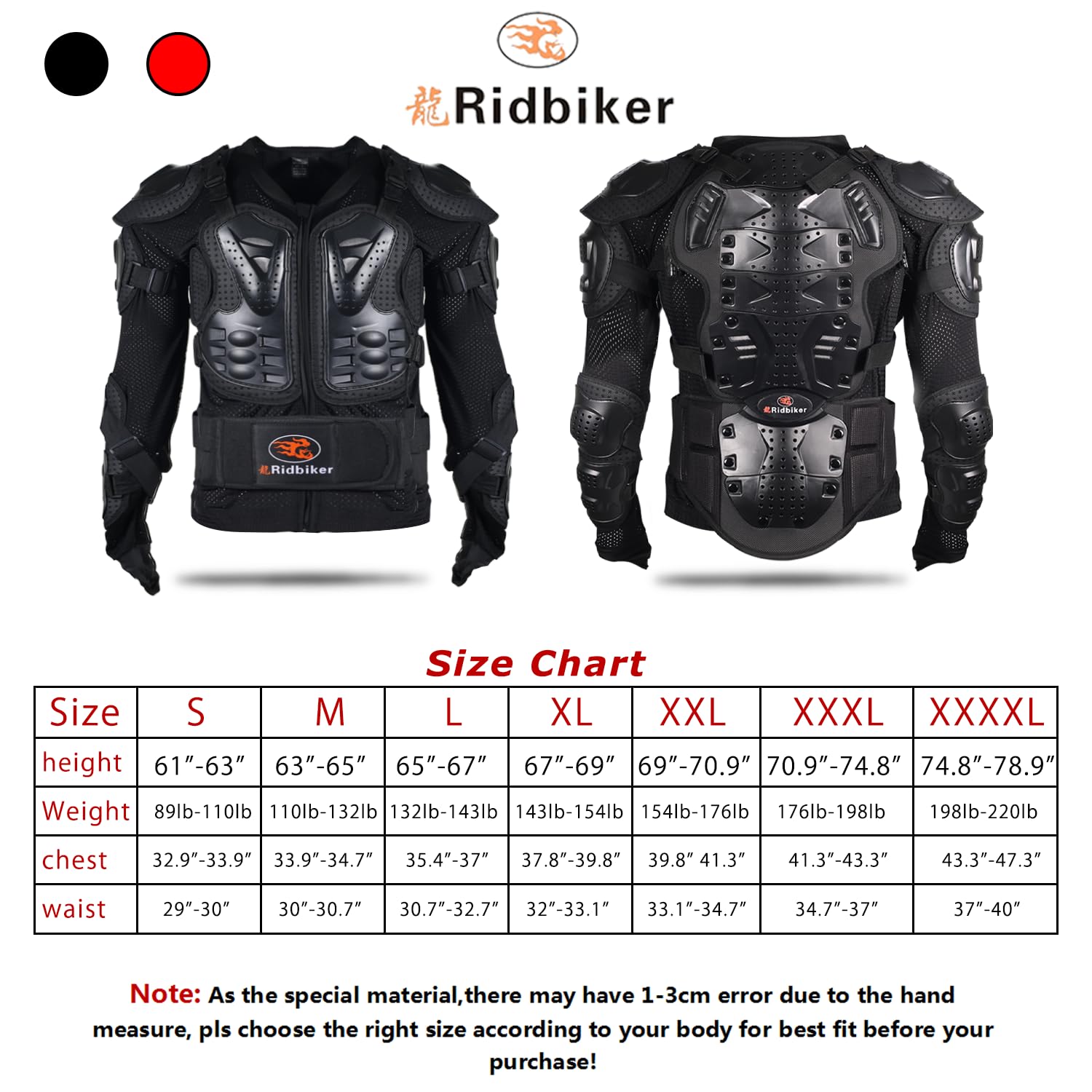 Snapklik.com : Motorcycle Jacket Full Body Armor, Chest Protection Dirt ...