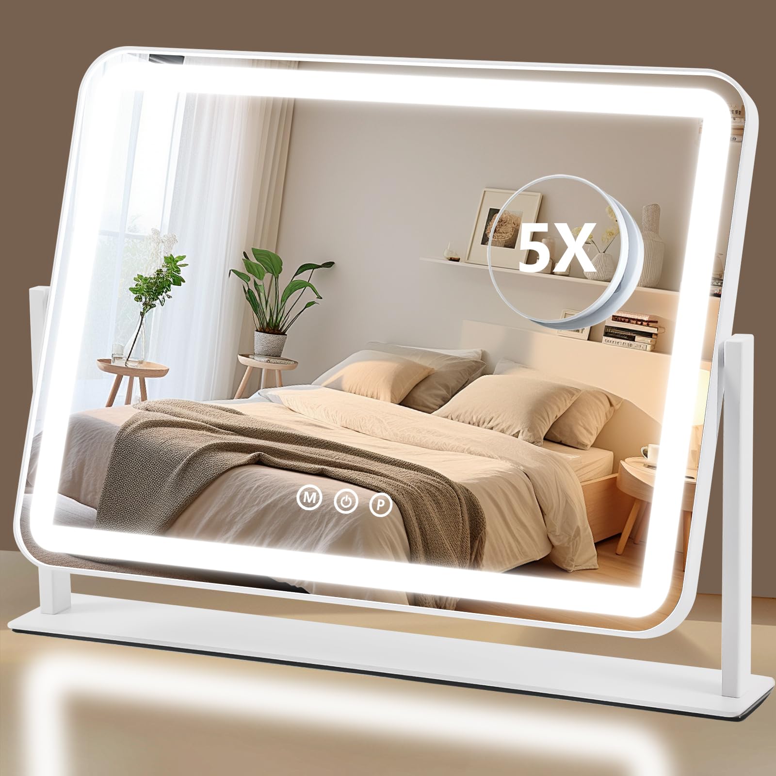 ViKert Vanity Mirror with Lights 5X Magnification Spot Mirror, Makeup ...
