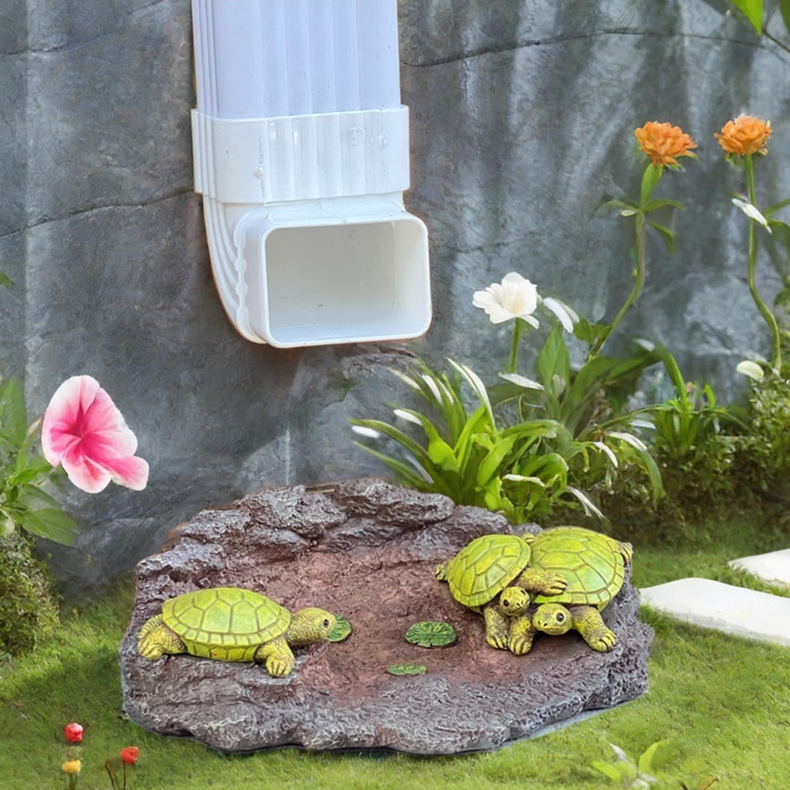 Amazon.com: Turtle Statue Splash Block Gutter Downspout Statues Garden ...