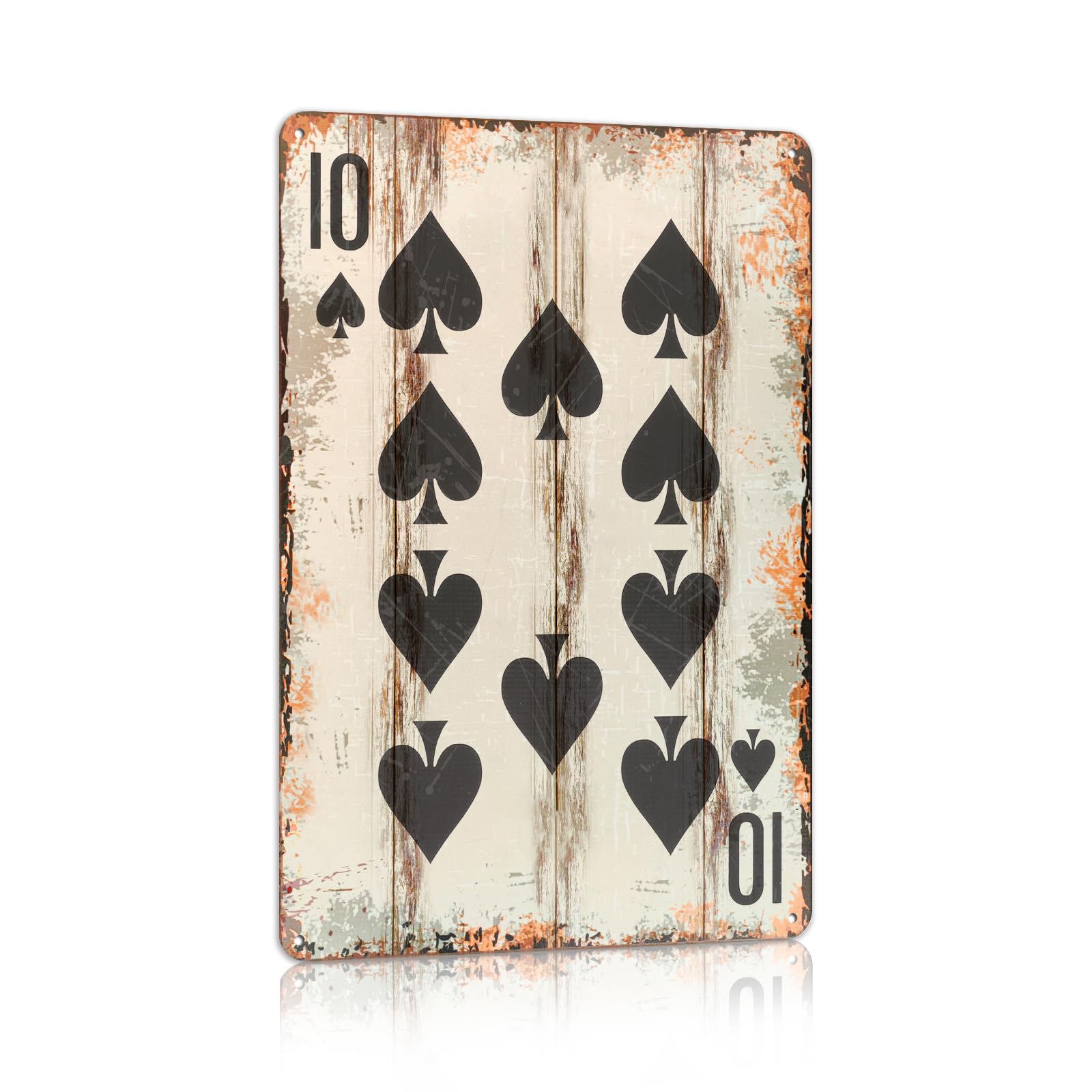 Amazon.com: Vintage Poker Metal Sign Ten of Spades Tin Sign Playing ...