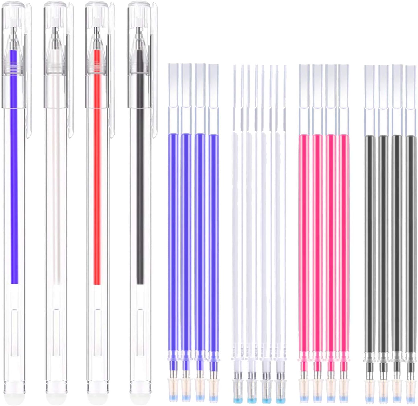 TIESOME Hitze löschbare Stifte, 4 Farben Stoff Markierungsstifte mit 20 ...