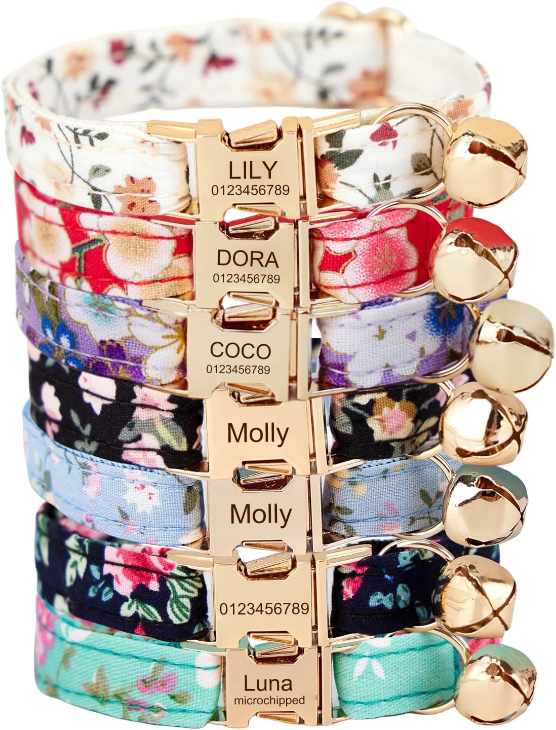 Personalized Cat Collar Engraved Name Phone Number Personalized Kitten ...