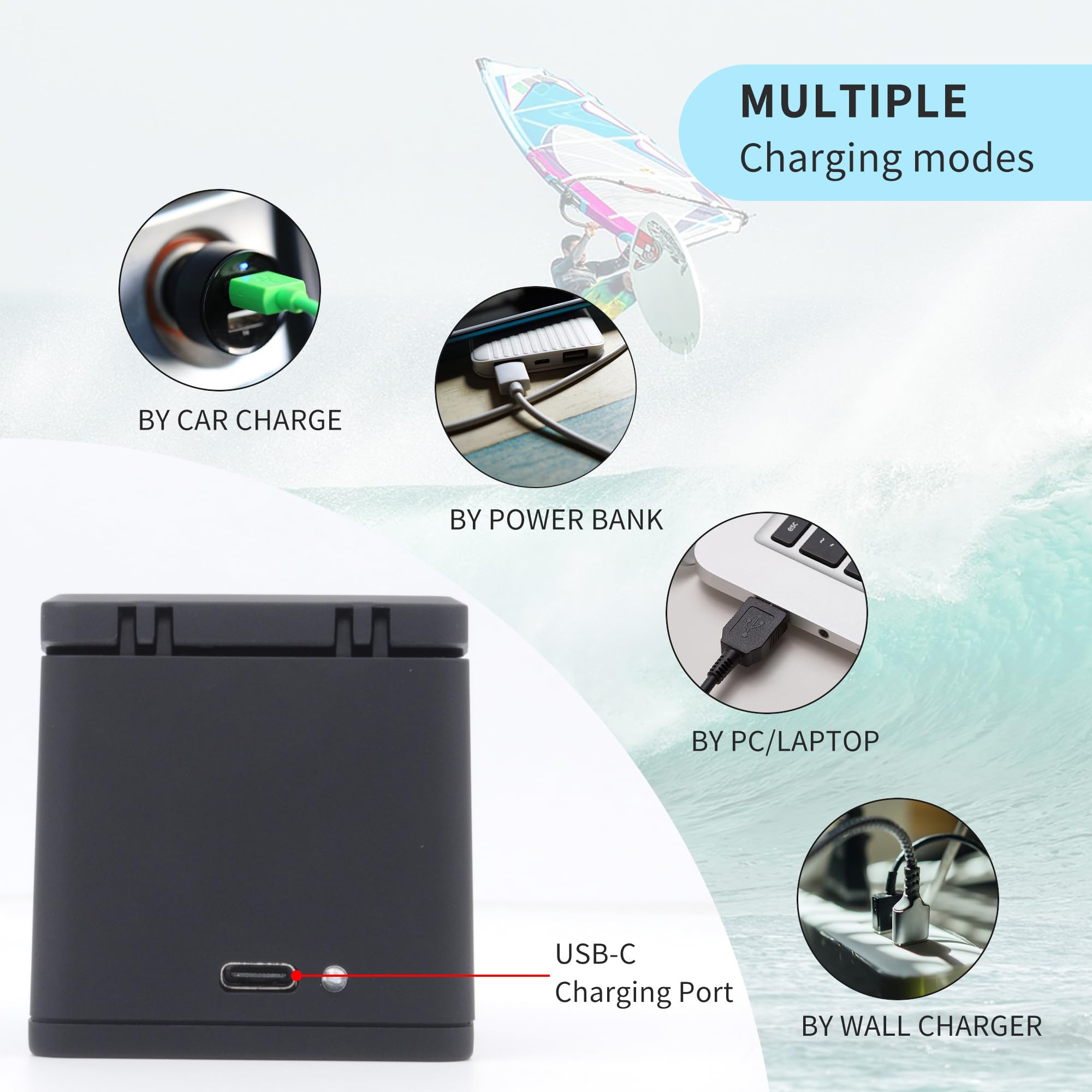 Gopro Battery Hero 7 Battery Hero 6/5/2018 Battery 3 Packs 1500mAh ...