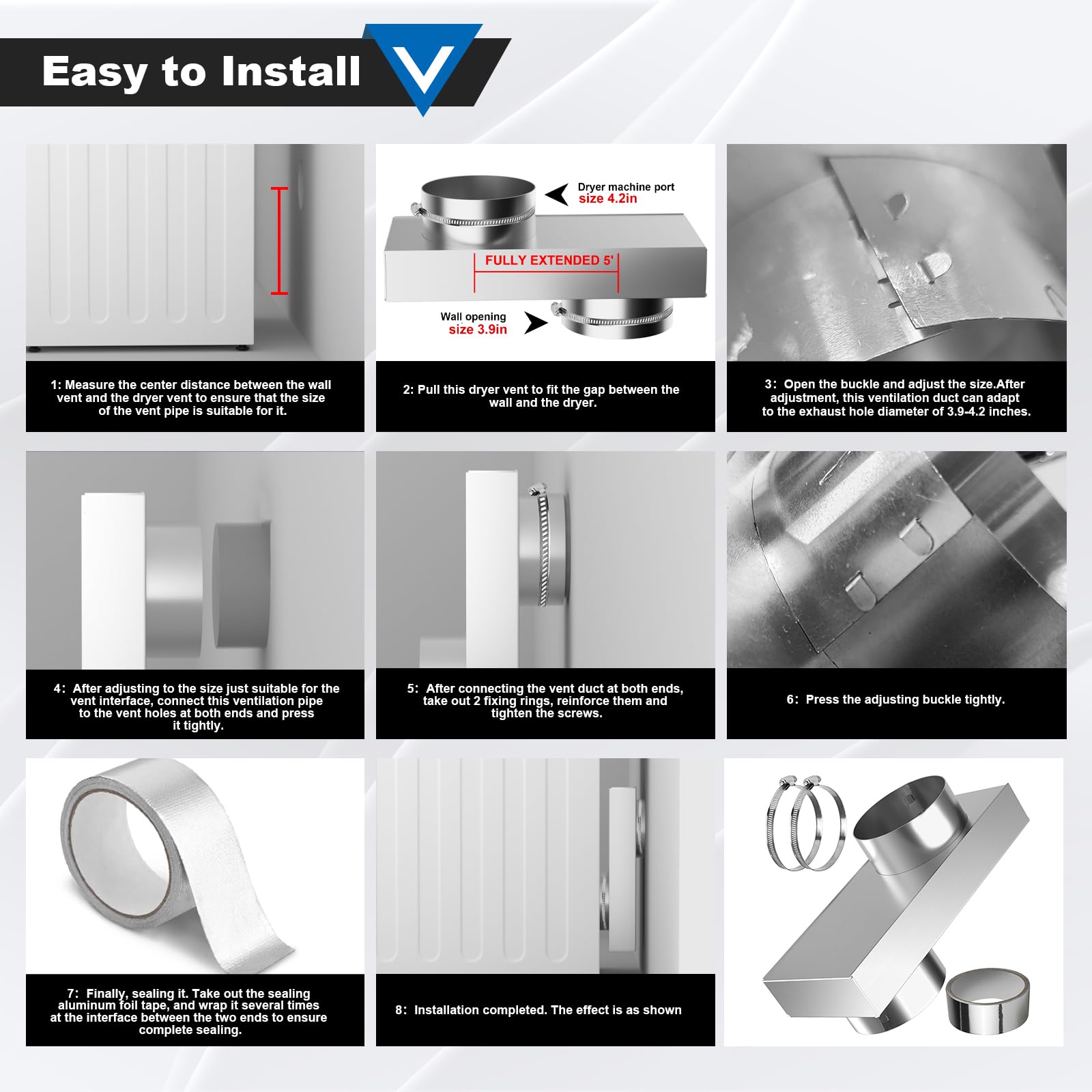 Snapklik.com : Upgraded 84049 Periscope Dryer Vent, 0-5" Adjustable ...