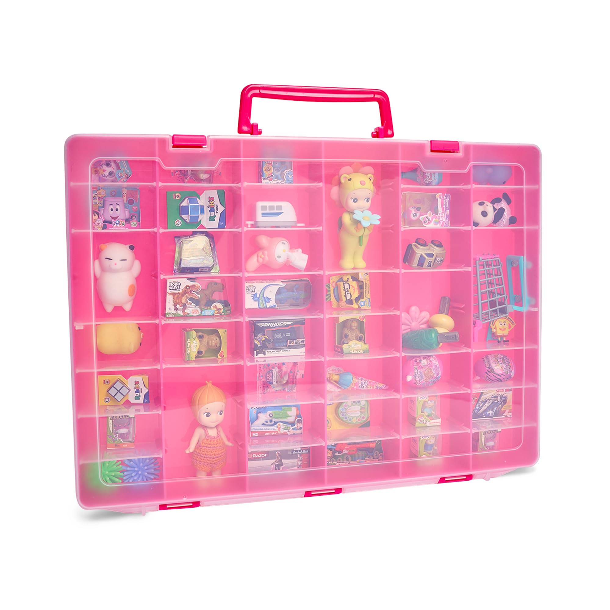 Amazon.com: AISLE 3 ESSENTIALS Plastic Toy Storage Case for Mini Toys ...