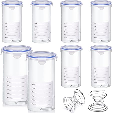 Amazon.com: Skylety 8 Sets Plastic Paint Containers with Lids Airtight ...