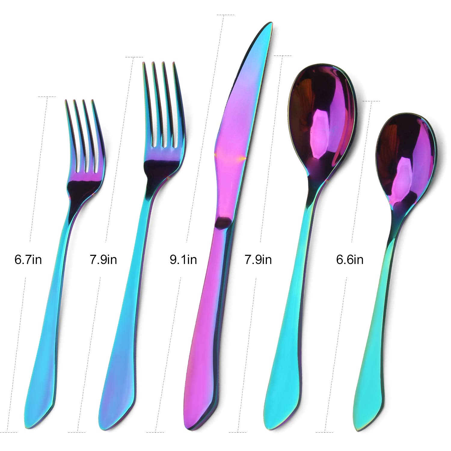 Snapklik.com : Rainbow Silverware Set, 20-Piece Stainless Steel ...