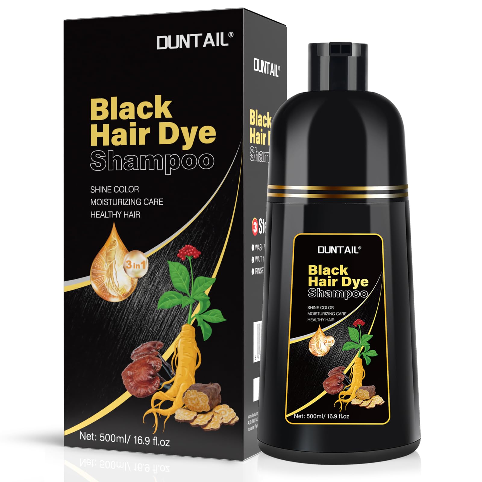 Snapklik.com : Bablabear DUNTAIL Black Hair Dye Shampoo For Gray Hair