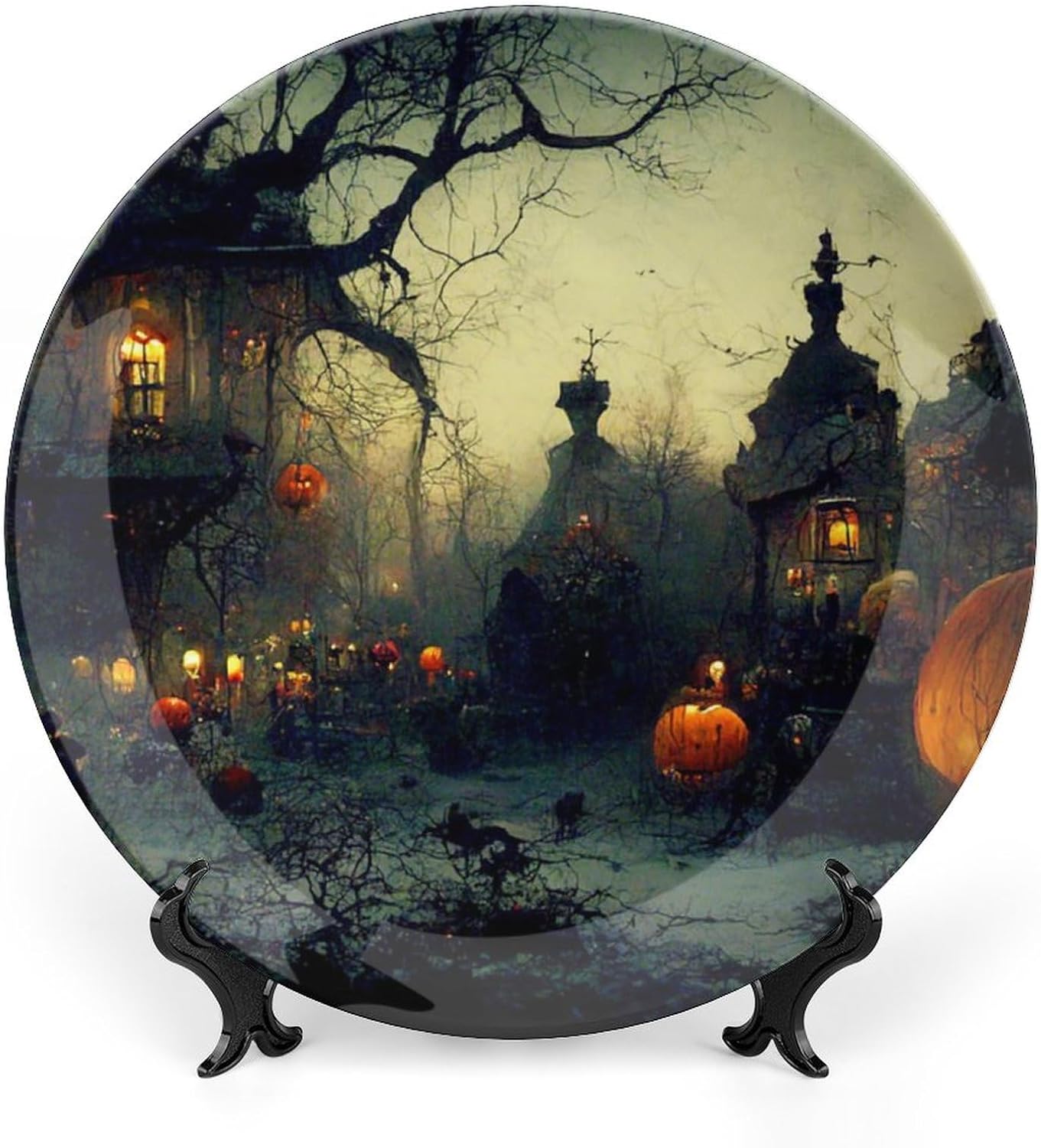 Amazon.com: Halloween Fantasy Dark Medieval on Plate for Home Office ...