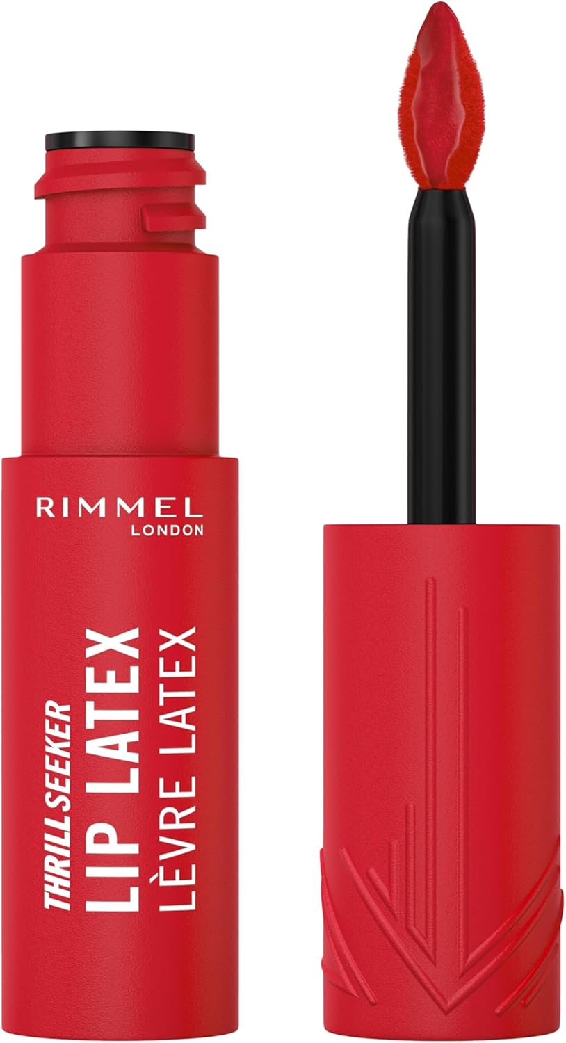 Rimmel Thrill Seeker Lip Latex, 400 Rimmel Red, Ultra-Smooth Finish ...