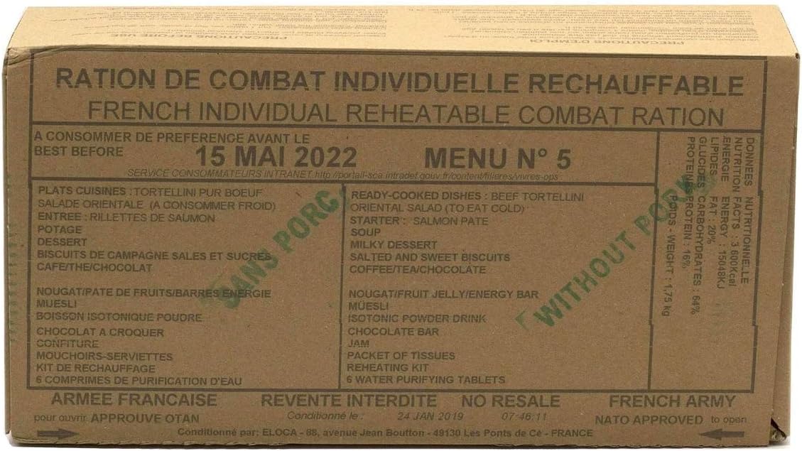 Amazon.com: New FRENCH MRE Army Ration Meal Ready To Eat Emergency Food ...