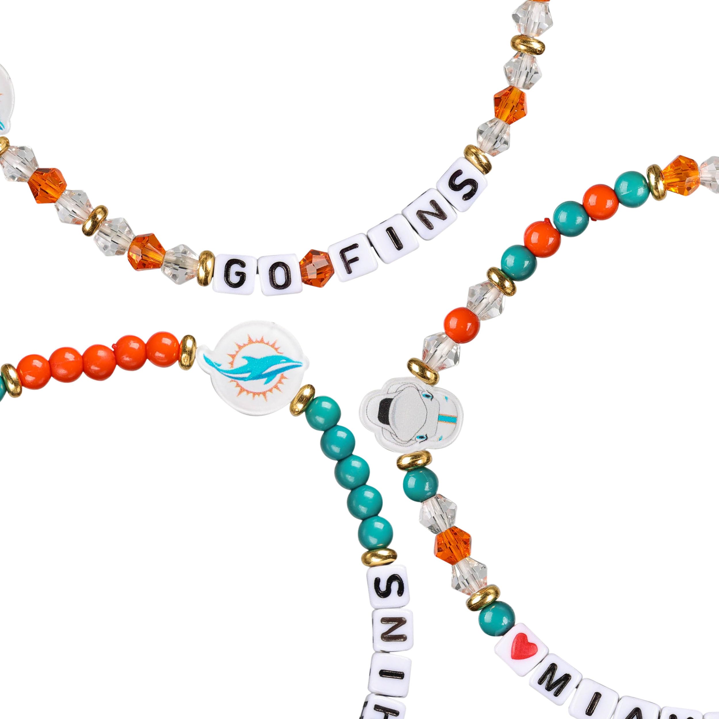 Snapklik.com : Miami Dolphins NFL 3 Pack Team Friendship Bracelet