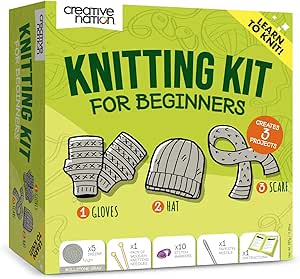 Amazon.com: Creative Nation Knitting Kit for Beginners Adults ...