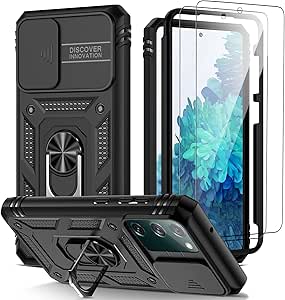 Amazon.com: pompvla for Samsung Galaxy S21 Ultra Case with Tempered Glass Screen Protector with ...