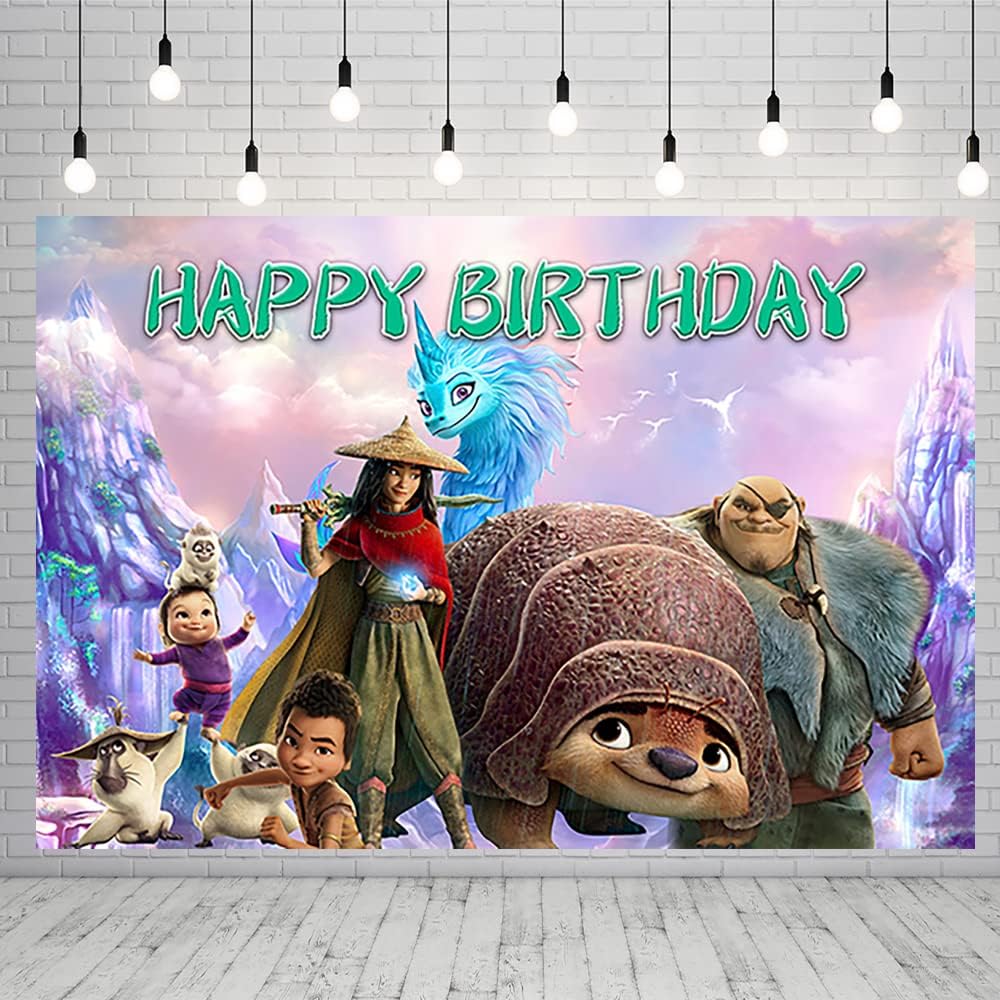 Amazon.com : Raya and The Last Dragon Backdrop for Party Supplies 5x3ft ...