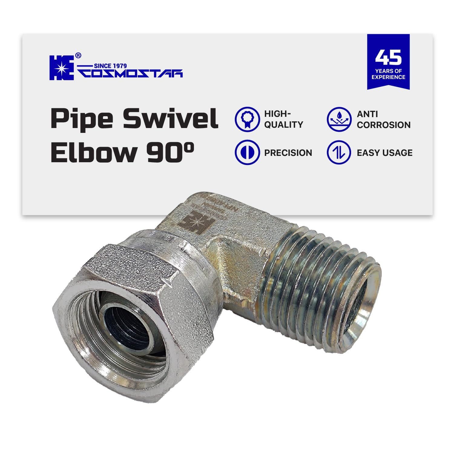 Snapklik.com : Cosmostar 1/2" NPTF Male X 1/2" NPSM Pipe Swivel Elbow ...