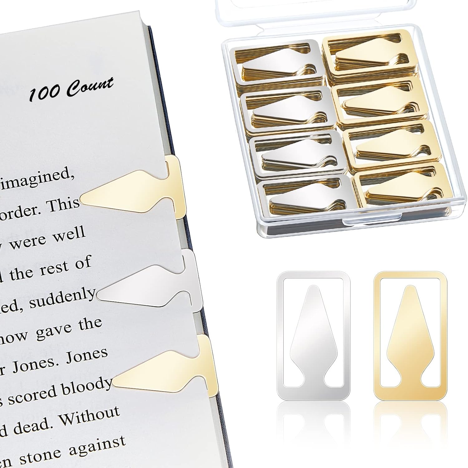Amazon.com : 100 Count Tin Mixed Metals Book Line Markers Arrow ...