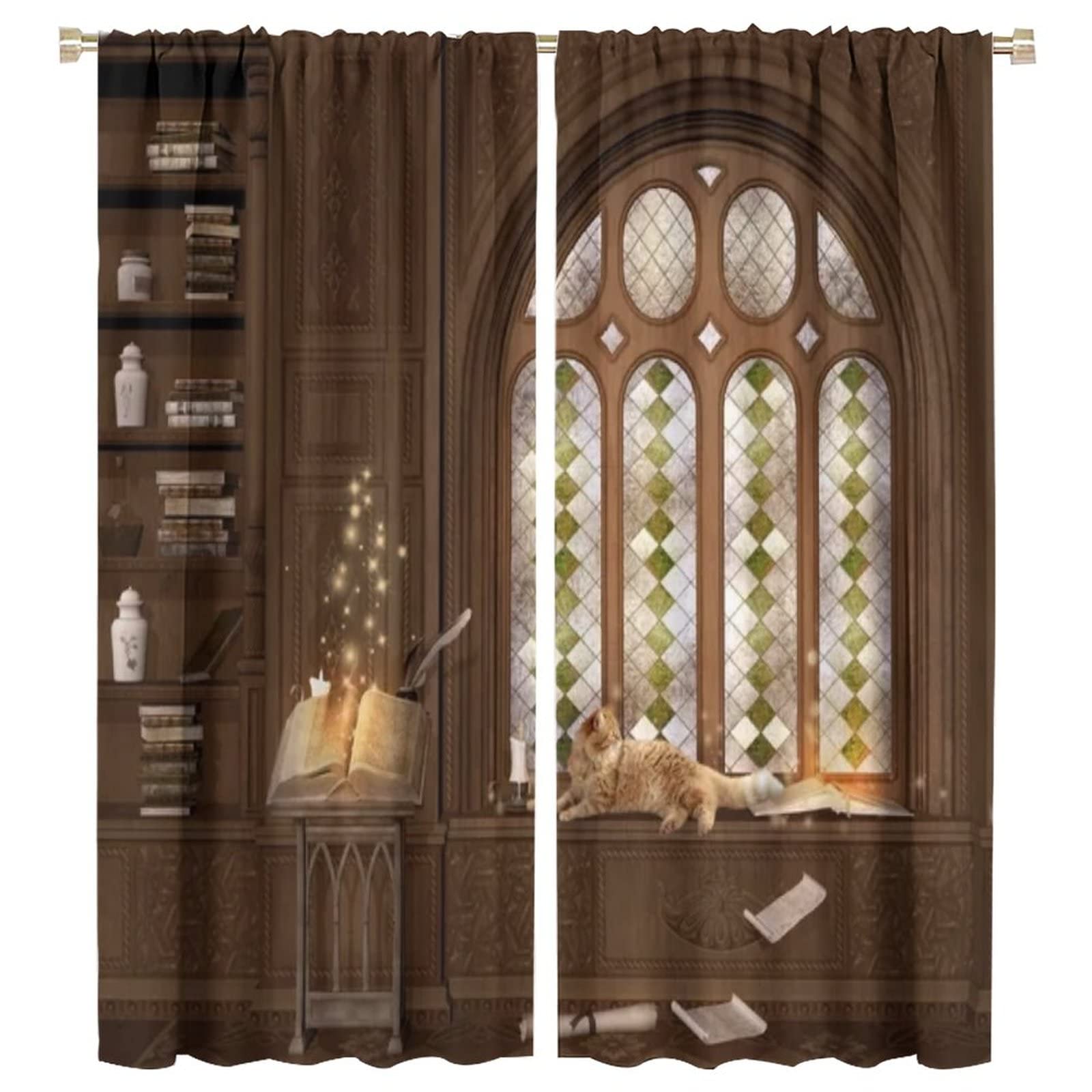 Amazon.com: NC Gothic Medieval Library Curtain, Place for Study Cat ...