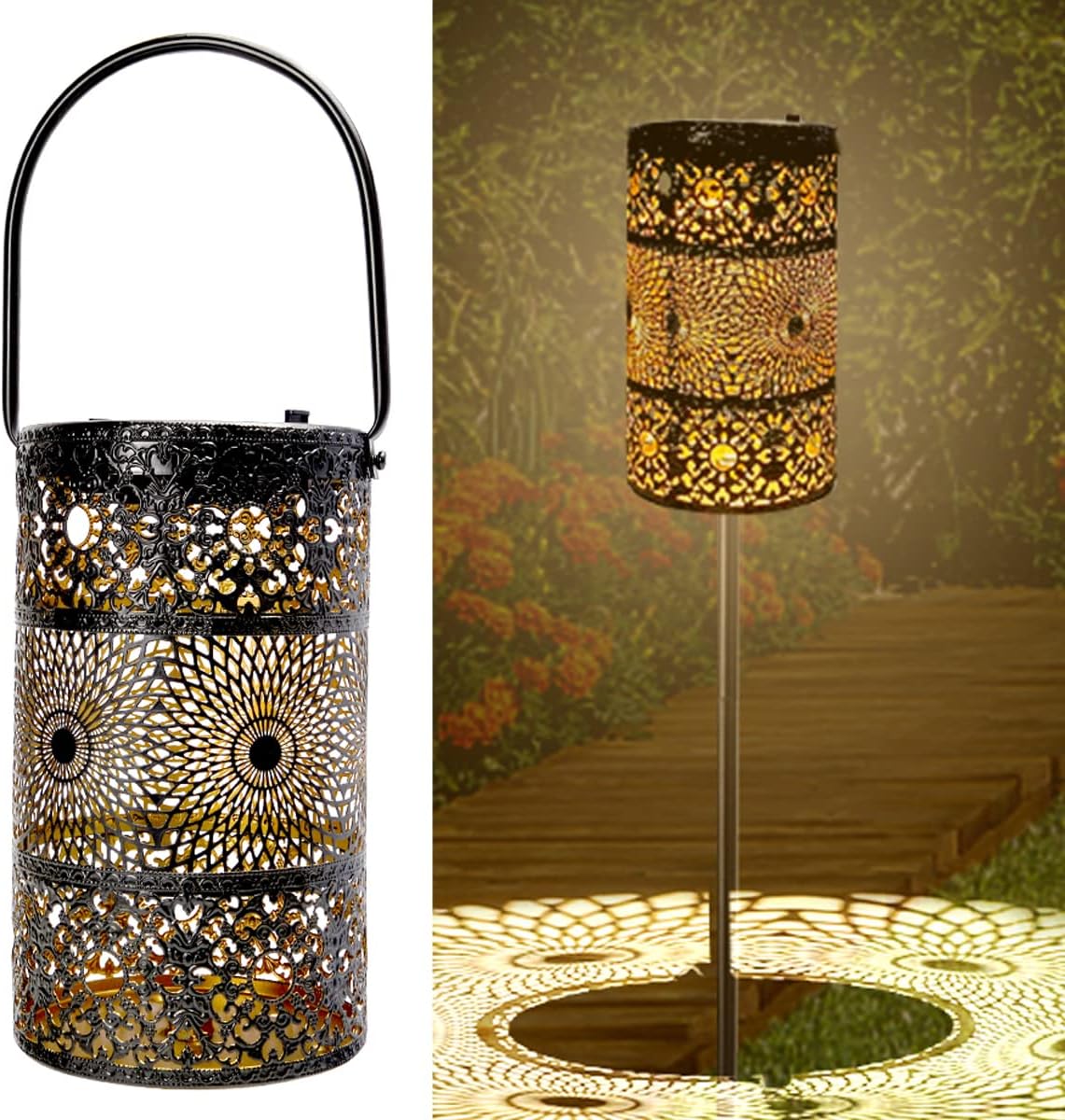 Garden Lights Outdoor Solar Lantern, Hanging Solar Lantern with ...