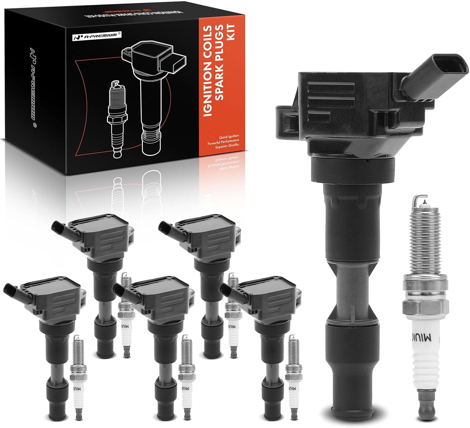 Amazon.com: A-Premium Set of 6 Ignition Coil Pack and Iridium Spark ...