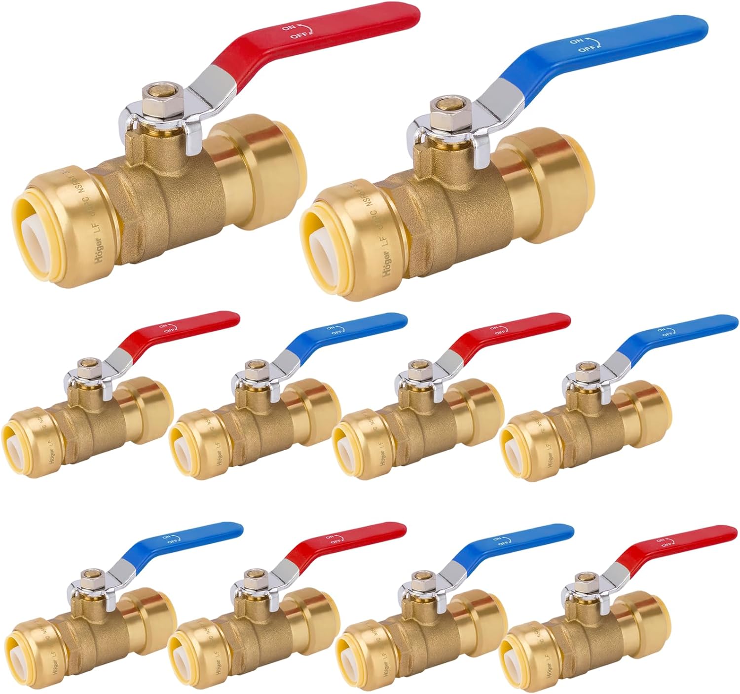 Amazon.com: HeSun 10-PCs 1/2 Inch Push Fit PEX Ball Valve, Push-to ...