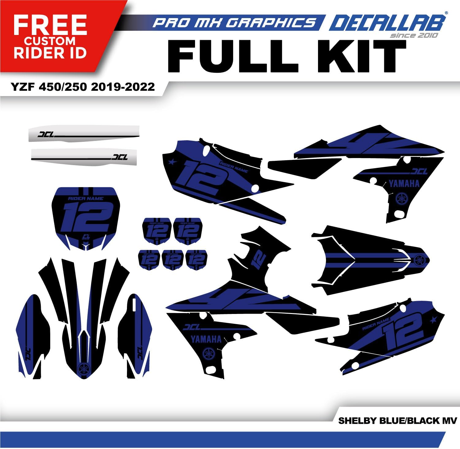 Amazon.com: Decallab Customizable Personalized Motocross Full Graphics ...