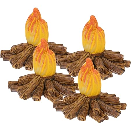 Amazon.com: Toddmomy 4pcs Fake Resin Bonfire Model Miniature Campfire ...