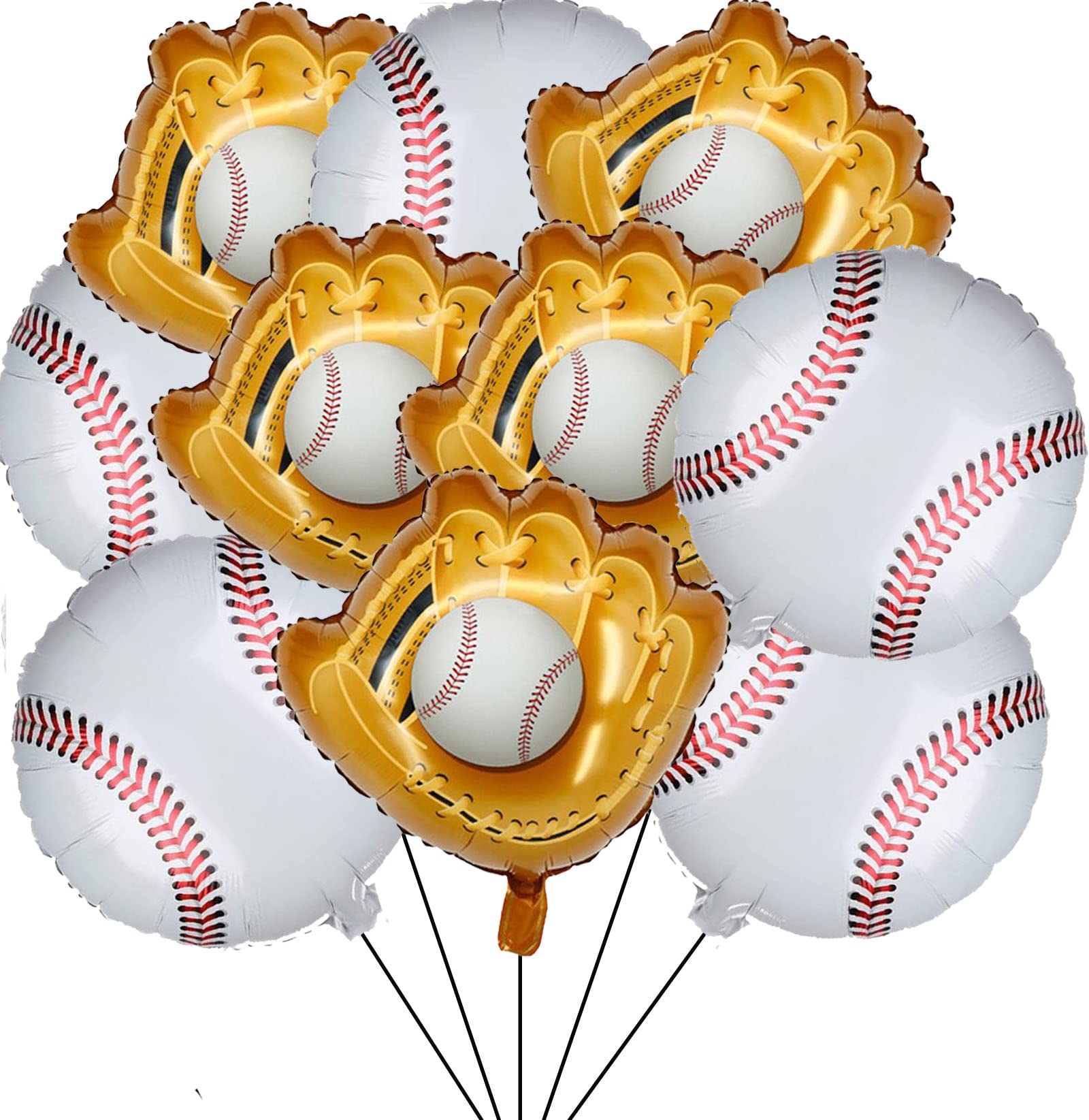 Amazon.com: 10pcs Baseball Birthday Party Foil Balloons Set Decorations ...