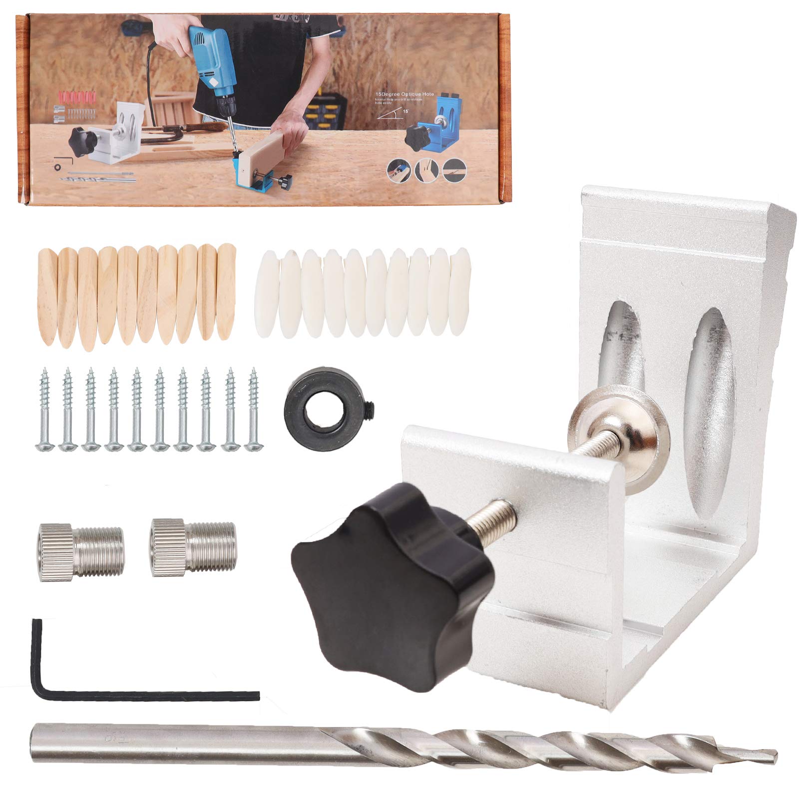 Buy 46 Pcs 850 Heavy Duty All-In-One Aluminum Pocket Hole Jig Kit ...