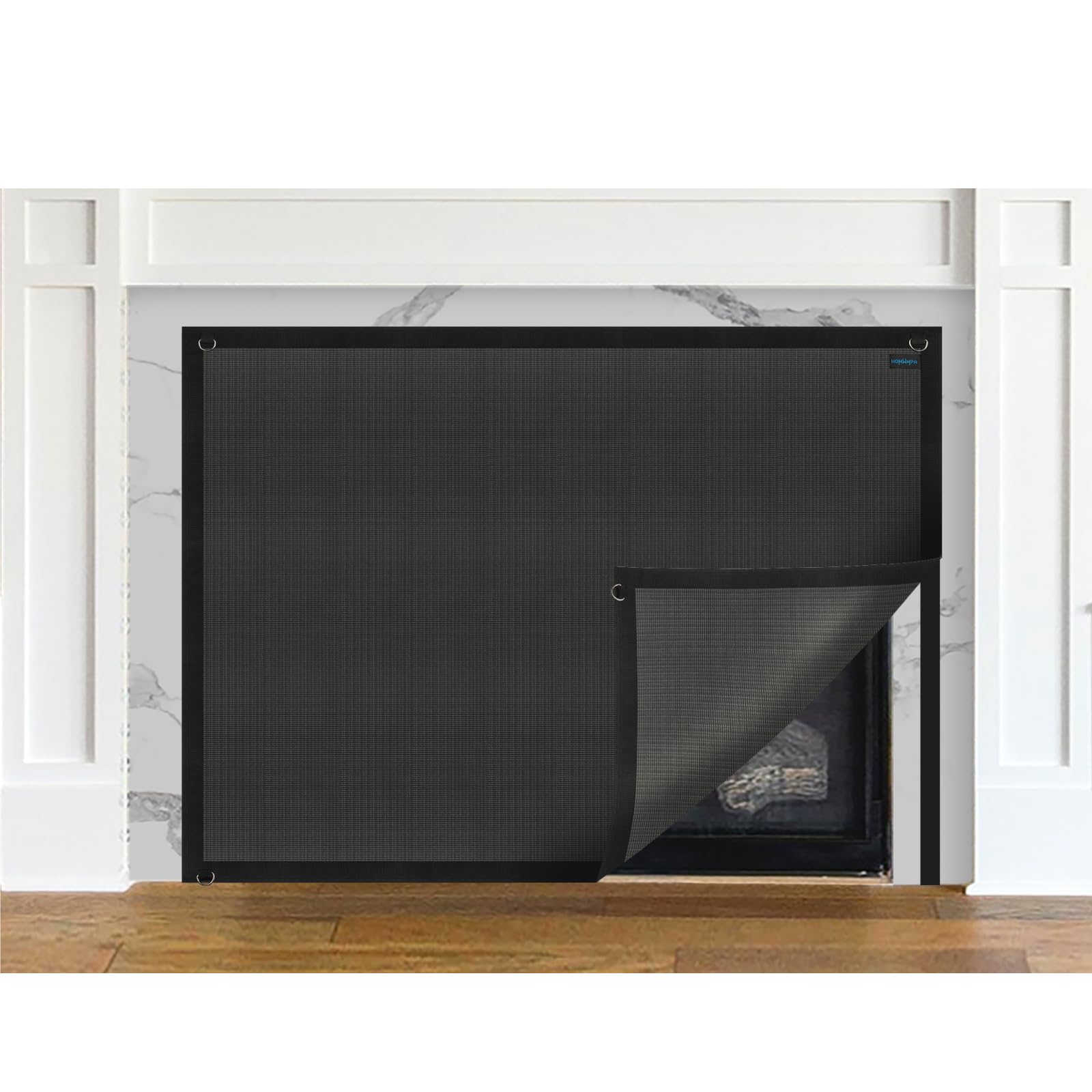 HOMWMPA Fireplace Cover, Black Indoor Fireplace Blanket, Fireplace ...