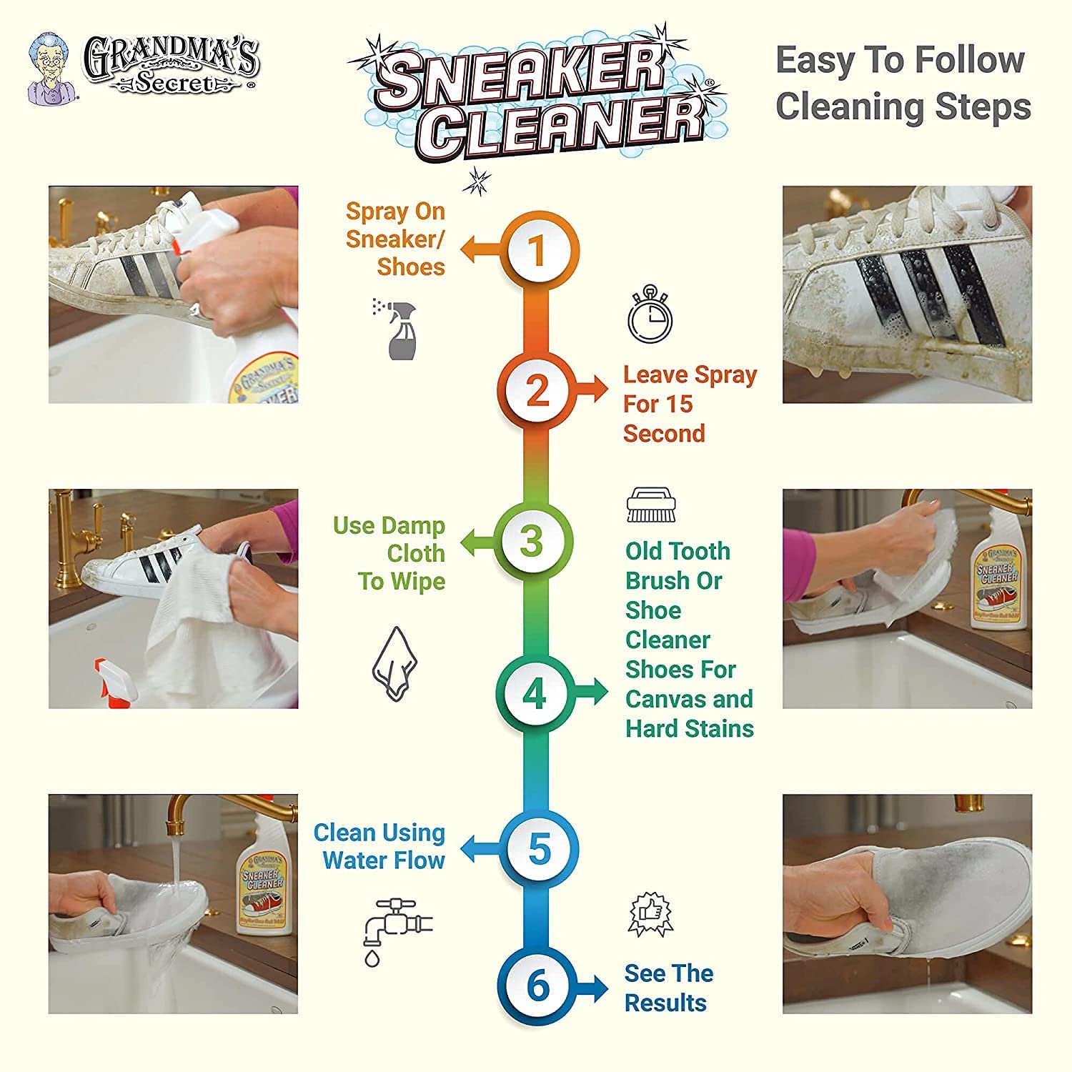 Snapklik.com : Grandmas Secret Sneaker Cleaner - Shoe Cleaner For ...