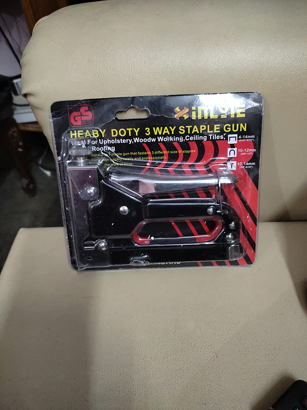 Wall Essential Heavy Duty 3 in 1 Stapler Staple Gun Nailer Tacker Nails ...