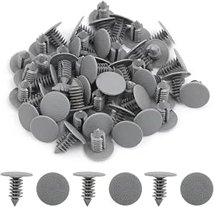 Amazon.com: 50Pcs Plastic Gray Rivets Retainers Car Door Fender Clips ...