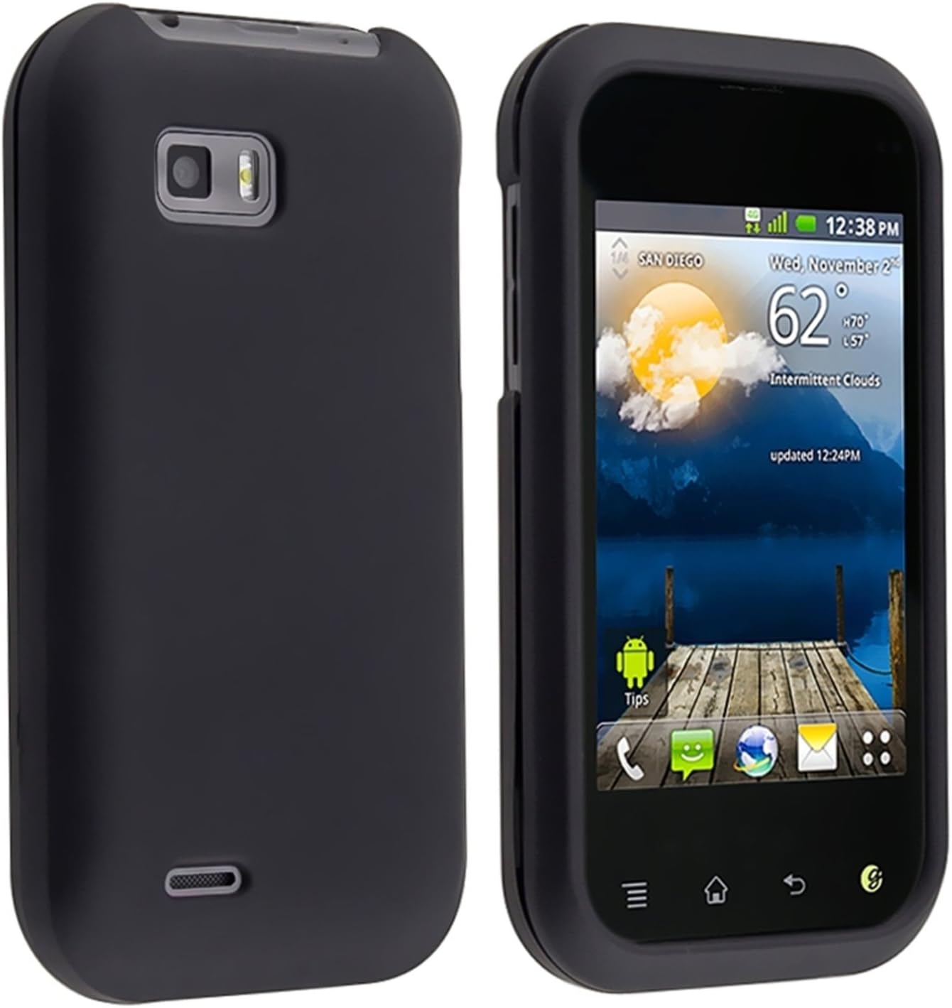 Amazon.com: NEW BLACK RUBBERIZED HARD CASE COVER FOR TMOBILE LG MYTOUCH ...