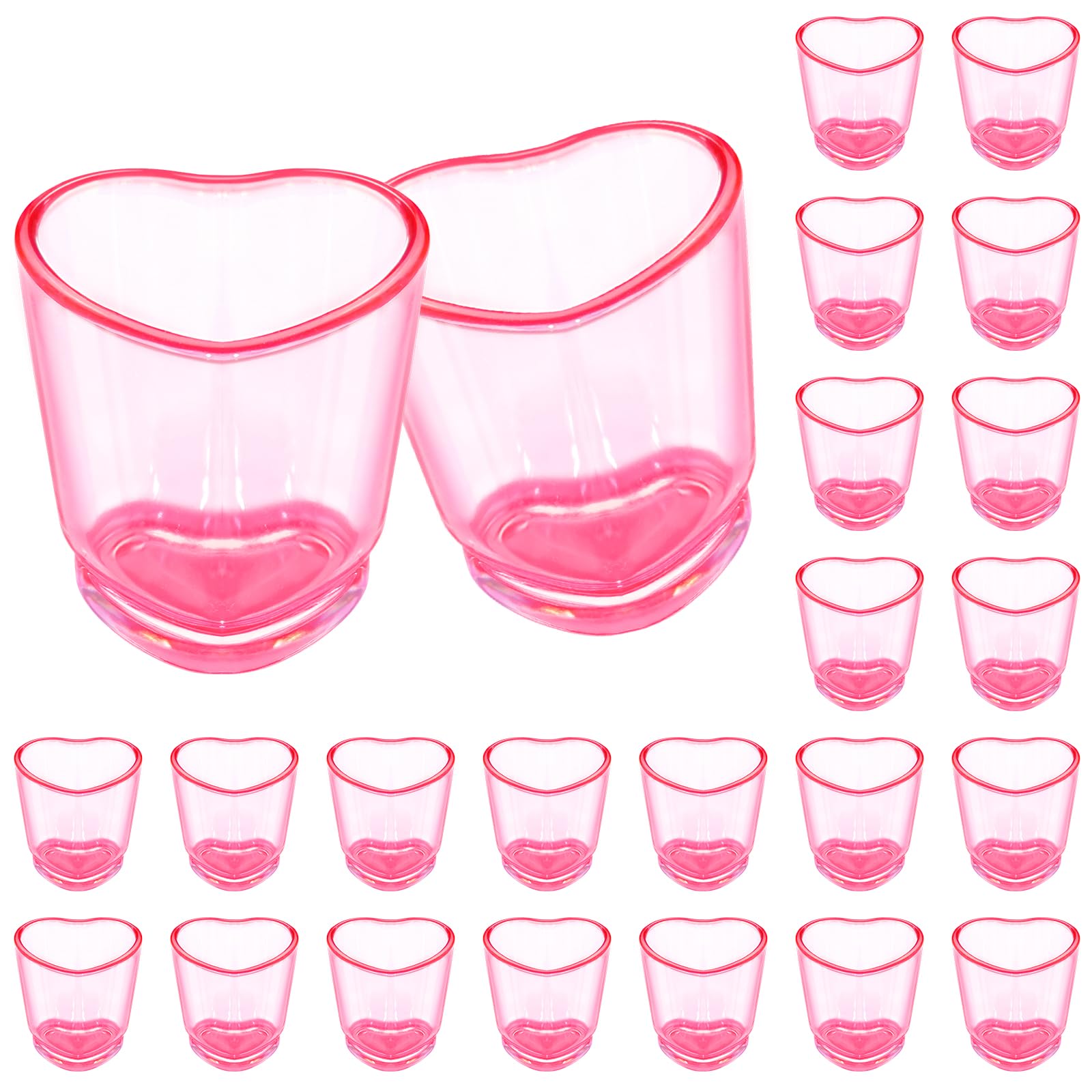 Amazon.com | ZZYFGH 24 Pack Pink Shot Glasses Set,Heart Shaped Shot ...