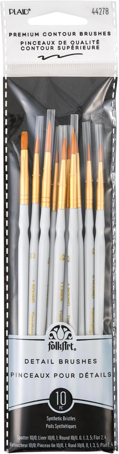 Amazon.com: Plaid Detail Round Brush Set, 44278 (10-Piece),Black
