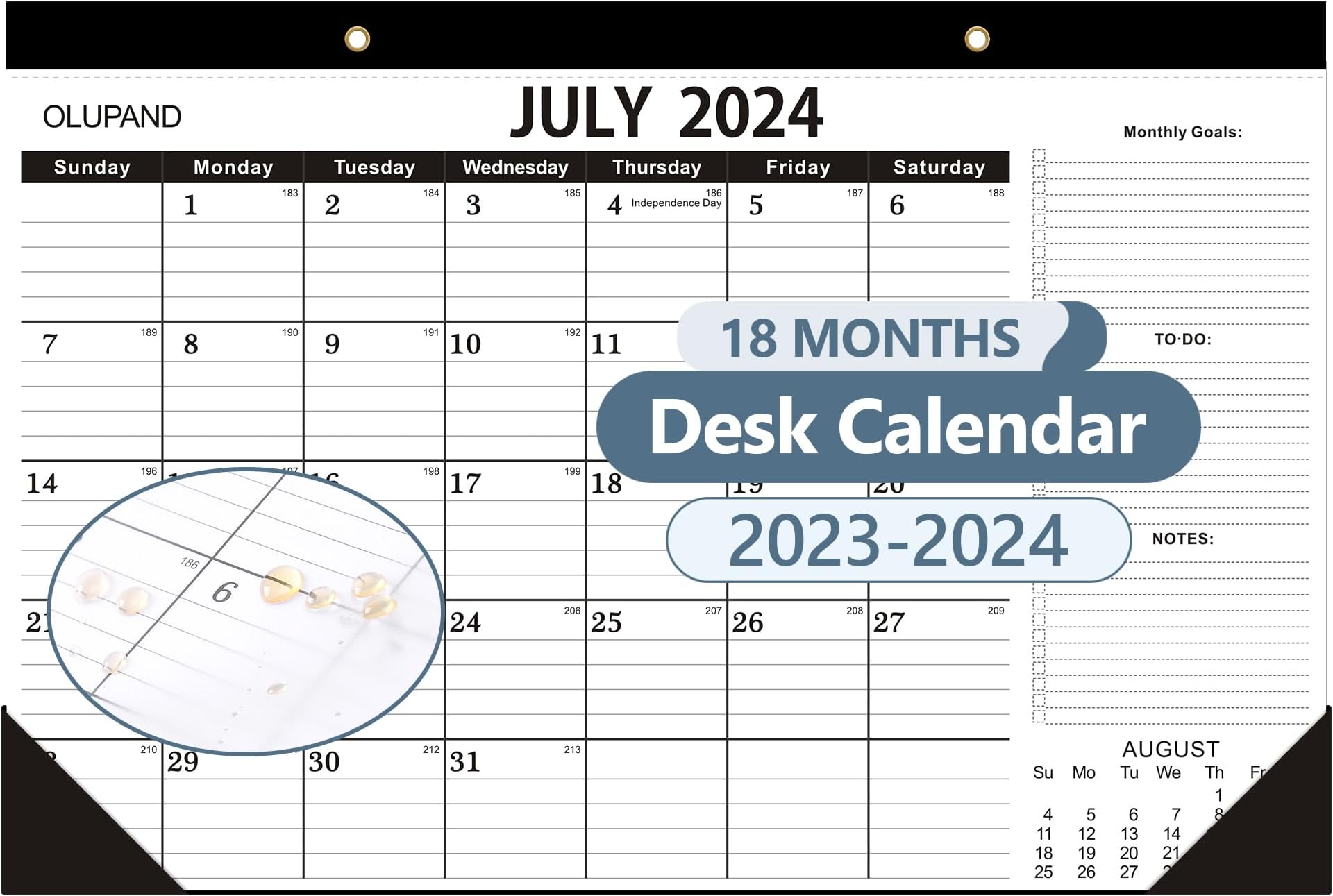 OLUPAND Desk Calendar 2024-17" x 12"-18 Month-Desk Calendar 2024-2025 ...