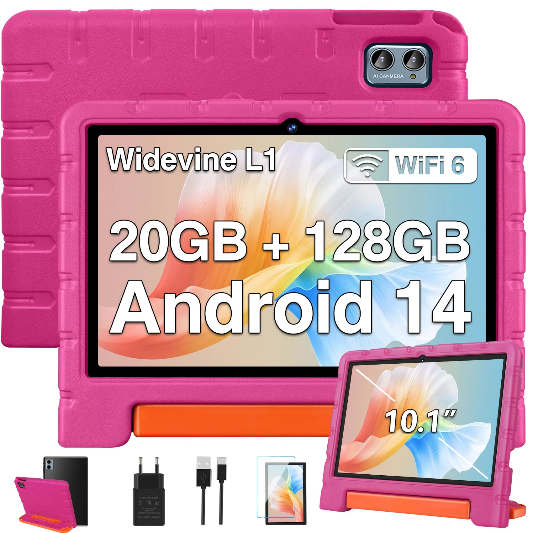 ZIOVO Tablette 10 Pouces Android 14 Tablette Enfants,20Go RAM+128Go ROM ...