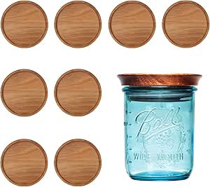 Amazon.com: Wooden Mason Jar Lids, 8 Pcs Bamboo Wooden Storage Lids ...