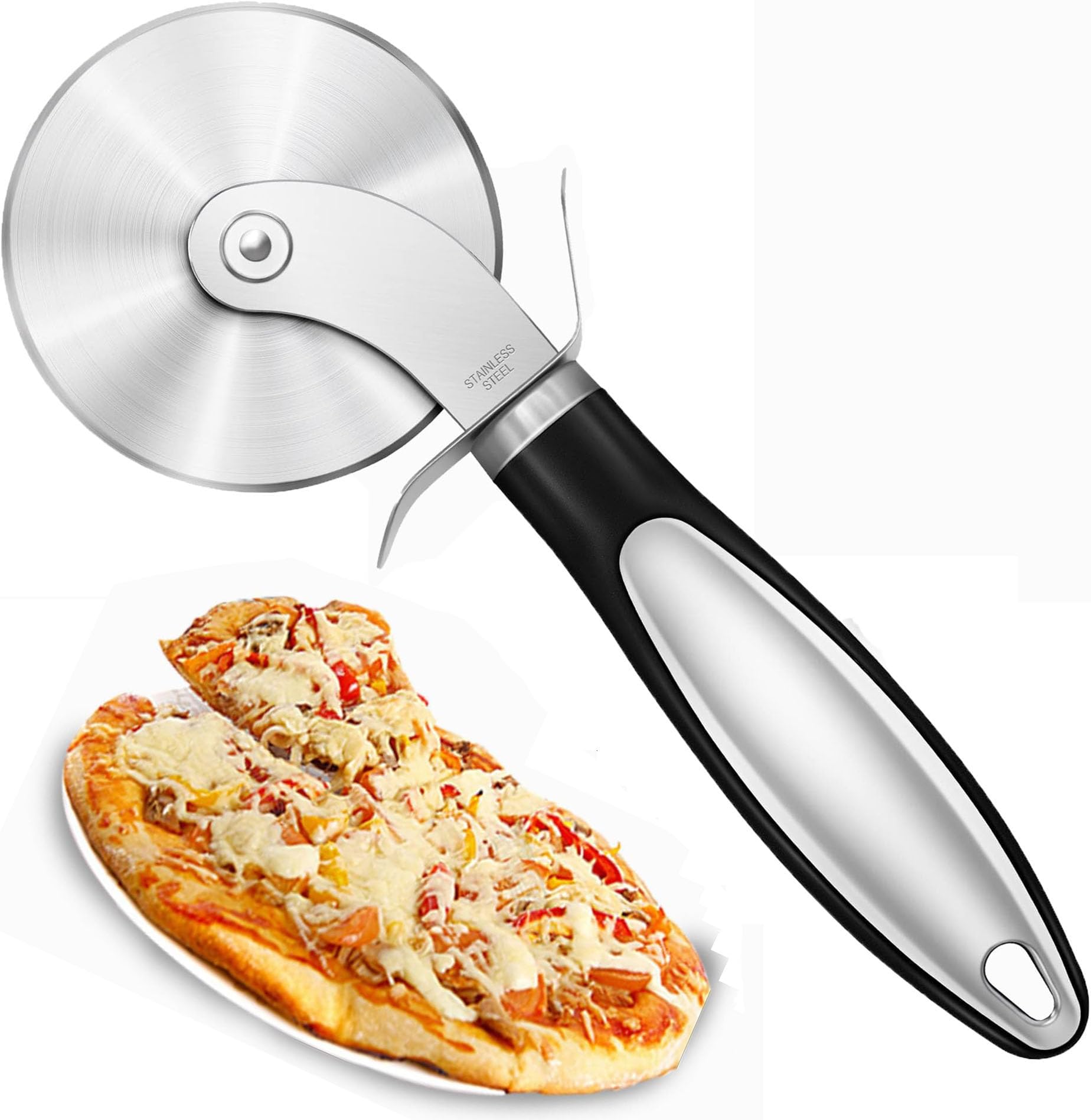 Amazon.com: Pizza Cutter Wheel, Premium Stainless Steel Pizza Cutter ...