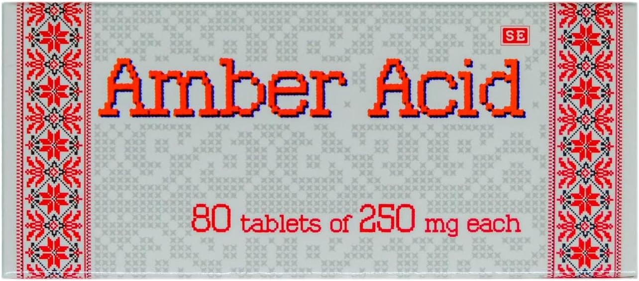 Amazon.com: FARMAKOM Succinic Acid (Amber Acid) 80 tabs/0.25g with ...