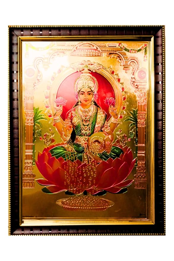 EXELLO Sri Maha Lakshmi Devi Dhana Vaibhav Photo Frame 12 inch x 10 ...
